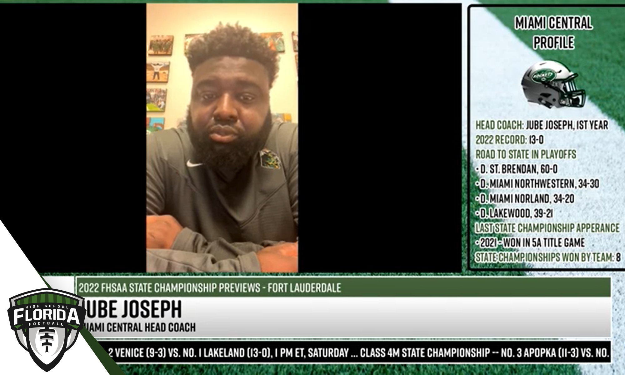WATCH: Miami Central HC Jube Joseph talk about the upcoming Class 2M ...